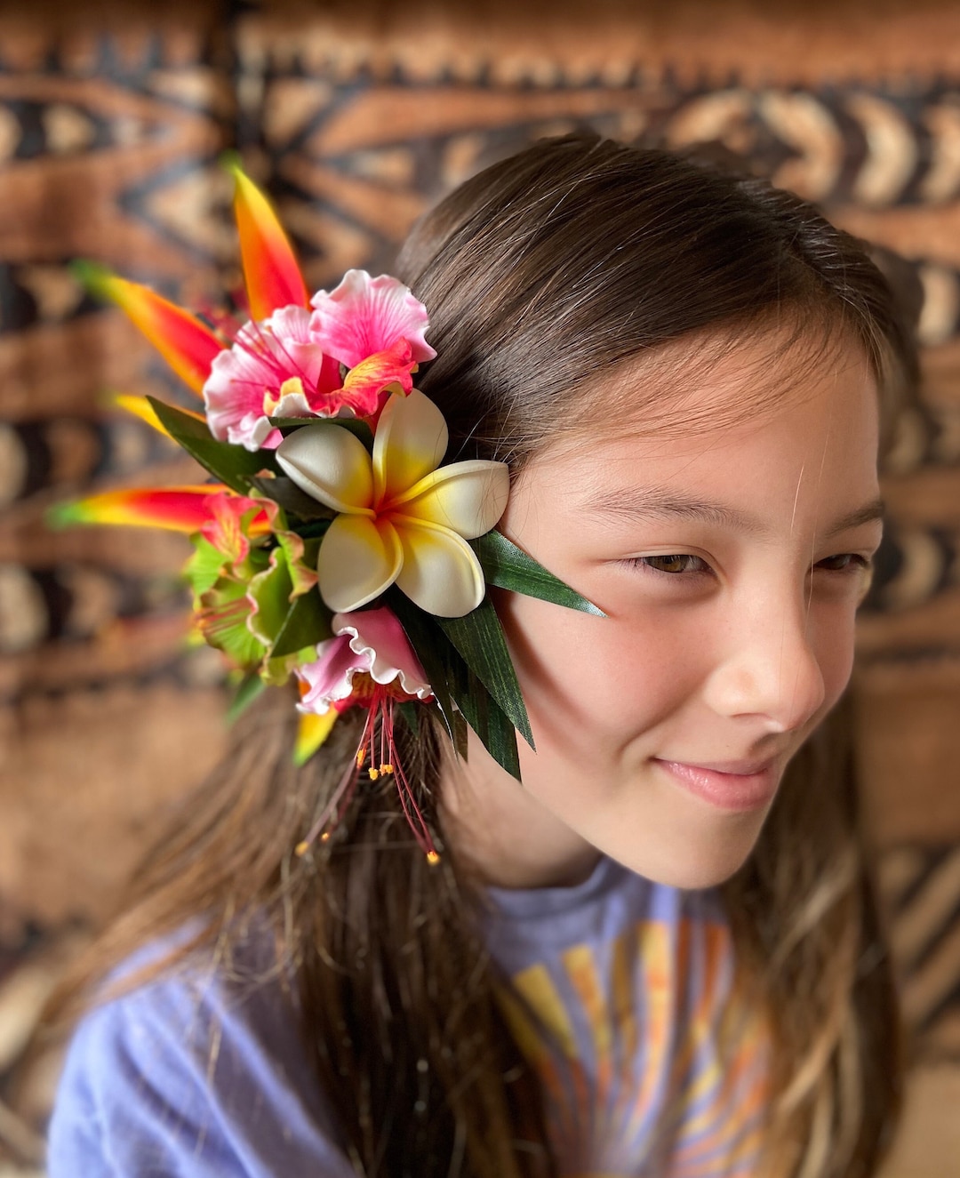 Hawaiian Ohai Ali’i Hair Clip Tahitian Headdress Costume Aparima Ahuroa ...