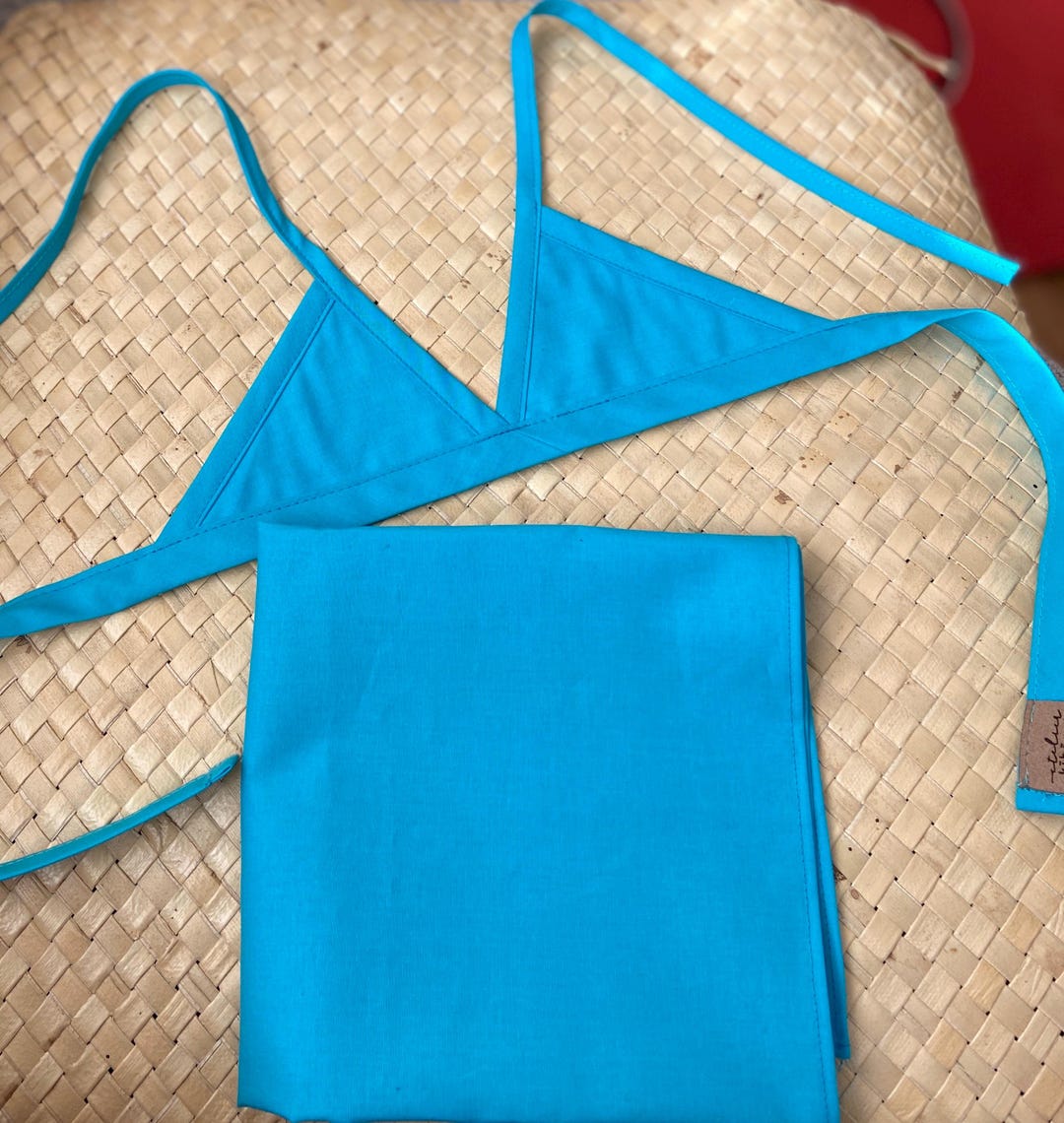 Keiki Pareu Triangle Set 2-10 Years Old Any Color French Cotton for Ori ...