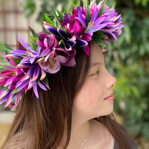 Lei Po'o Premium Hawaiian Flower Crown Haku Wreath for Polynesian ...