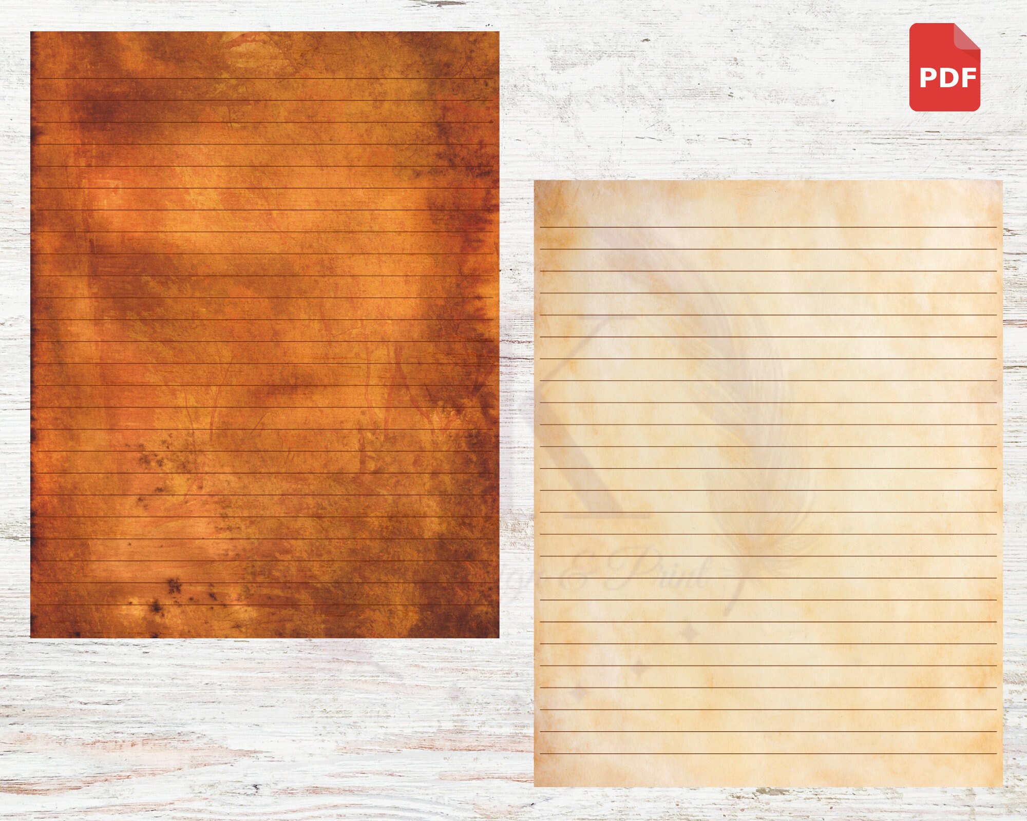 Printable Lines Journal Pages A4 and US Letter, Printable Lined Journal ...