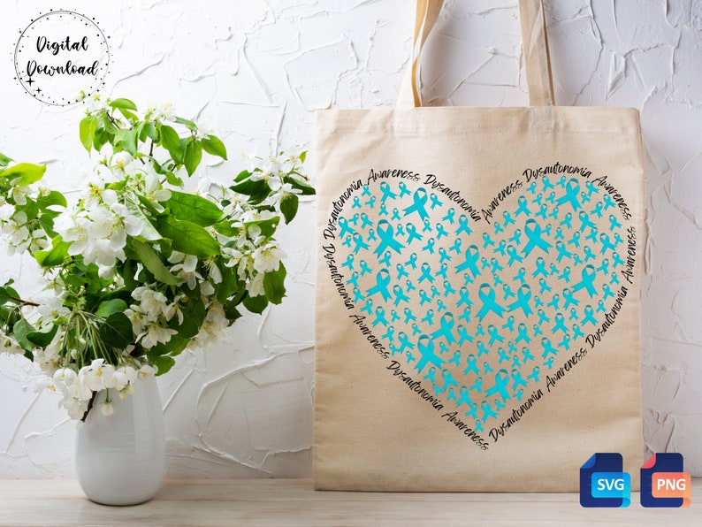 POTS Awareness Svg Png, Dysautonomia Awareness Heart Svg, POTS Svg ...