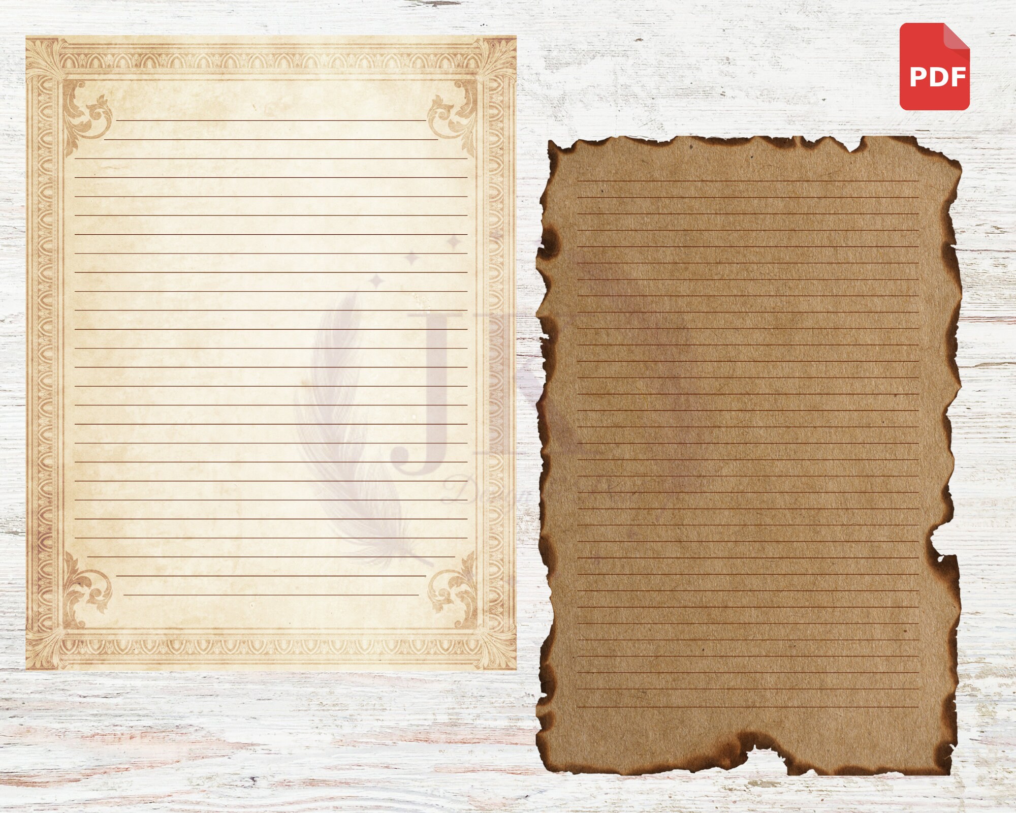 Printable Lines Journal Pages A4 and US Letter, Printable Lined Journal ...