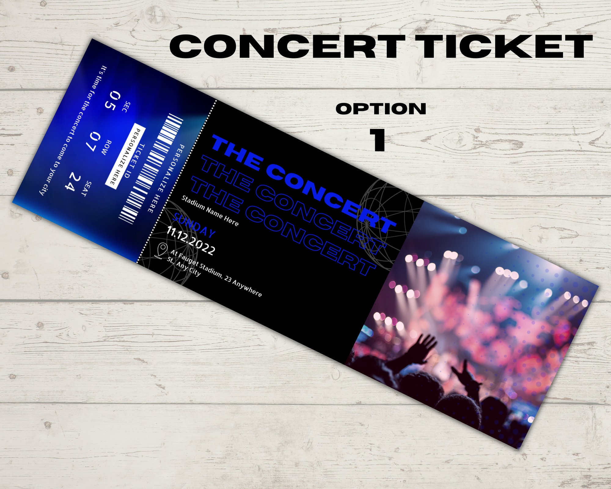 Personalized Concert Ticket, Digital Concert Ticket, Birthday Concert ...
