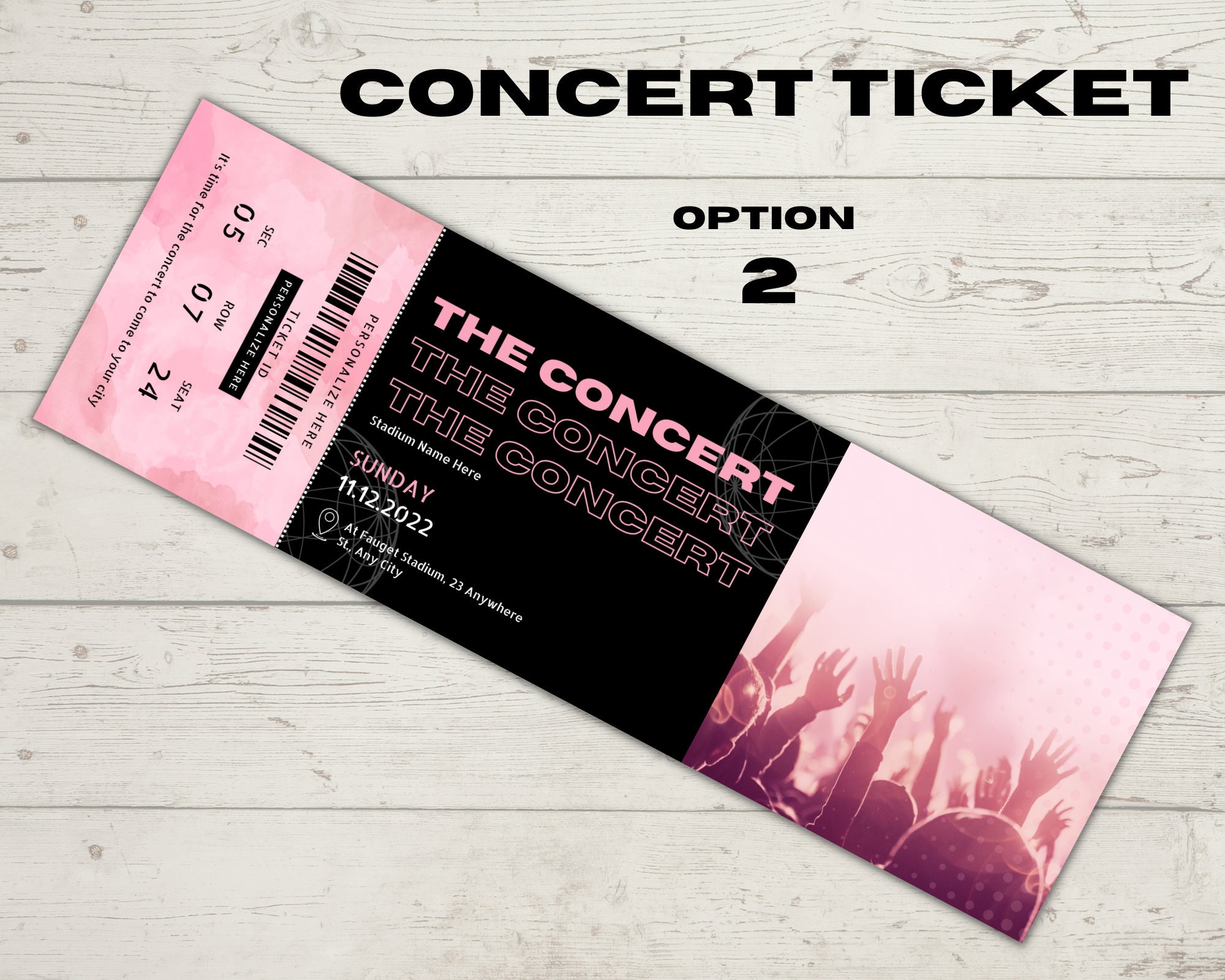 Personalized Concert Ticket, Digital Concert Ticket, Birthday Concert ...