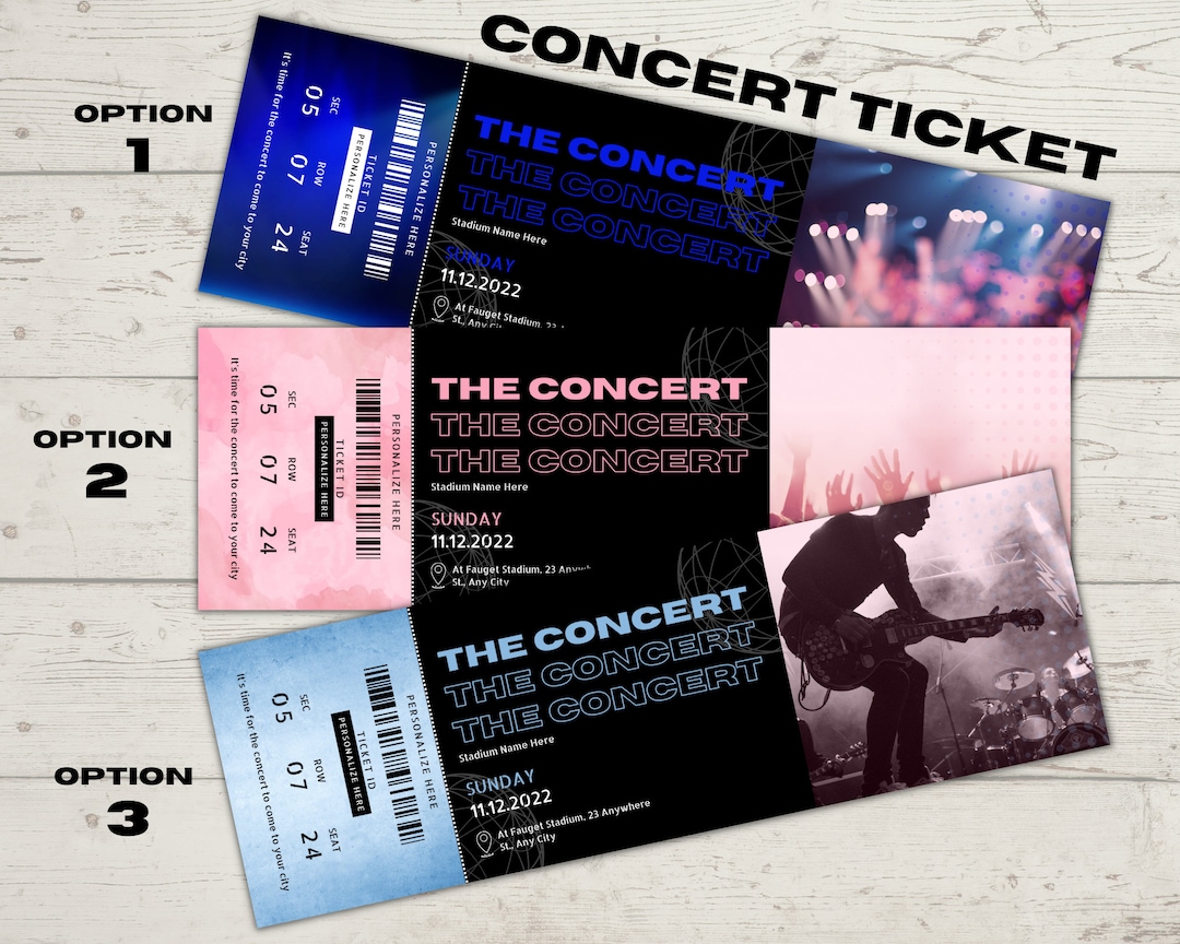 Personalized Concert Ticket, Digital Concert Ticket, Birthday Concert ...