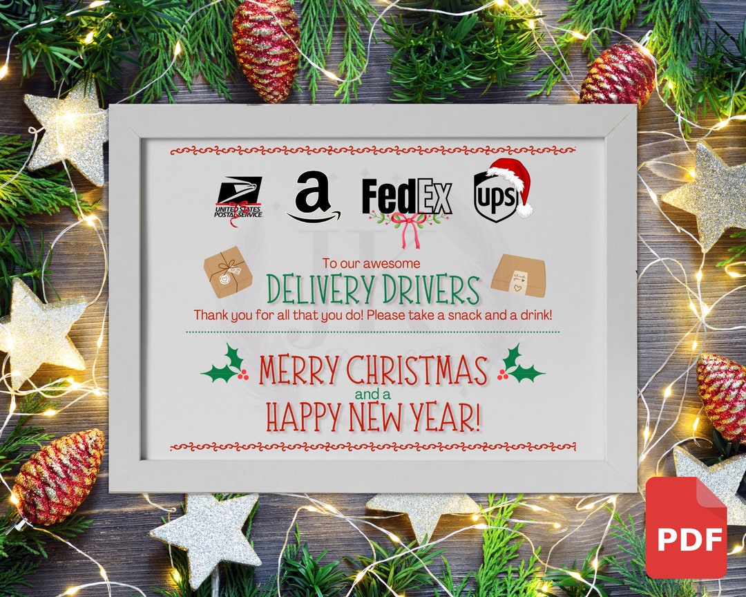 Delivery Driver Snack Sign, Snacks and Drinks, Instant Download ...