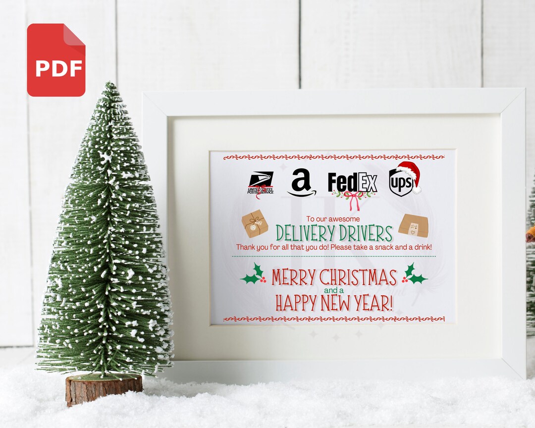 Delivery Driver Snack Sign, Snacks and Drinks, Instant Download ...