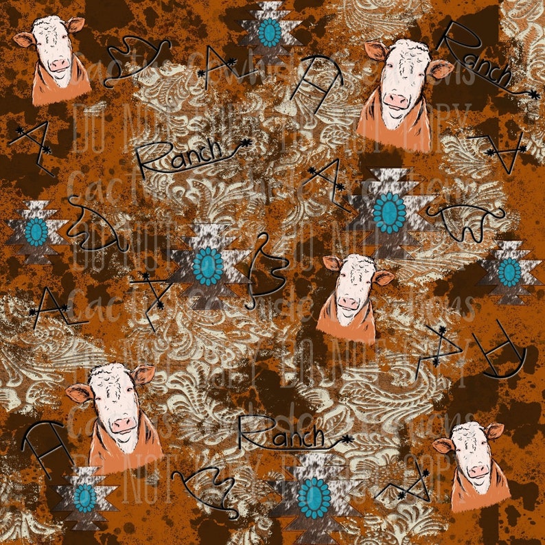 Western Cattle Brands Cow Jewels Digital Papers (commerical Use) - Etsy