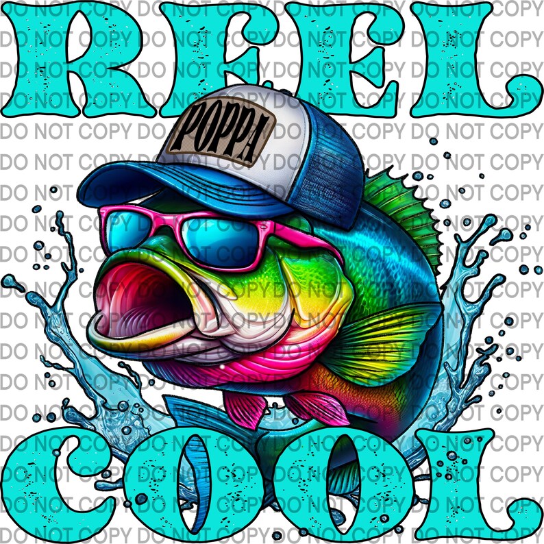 Reel Cool Papa Poppa Bass Neon PNG - Etsy
