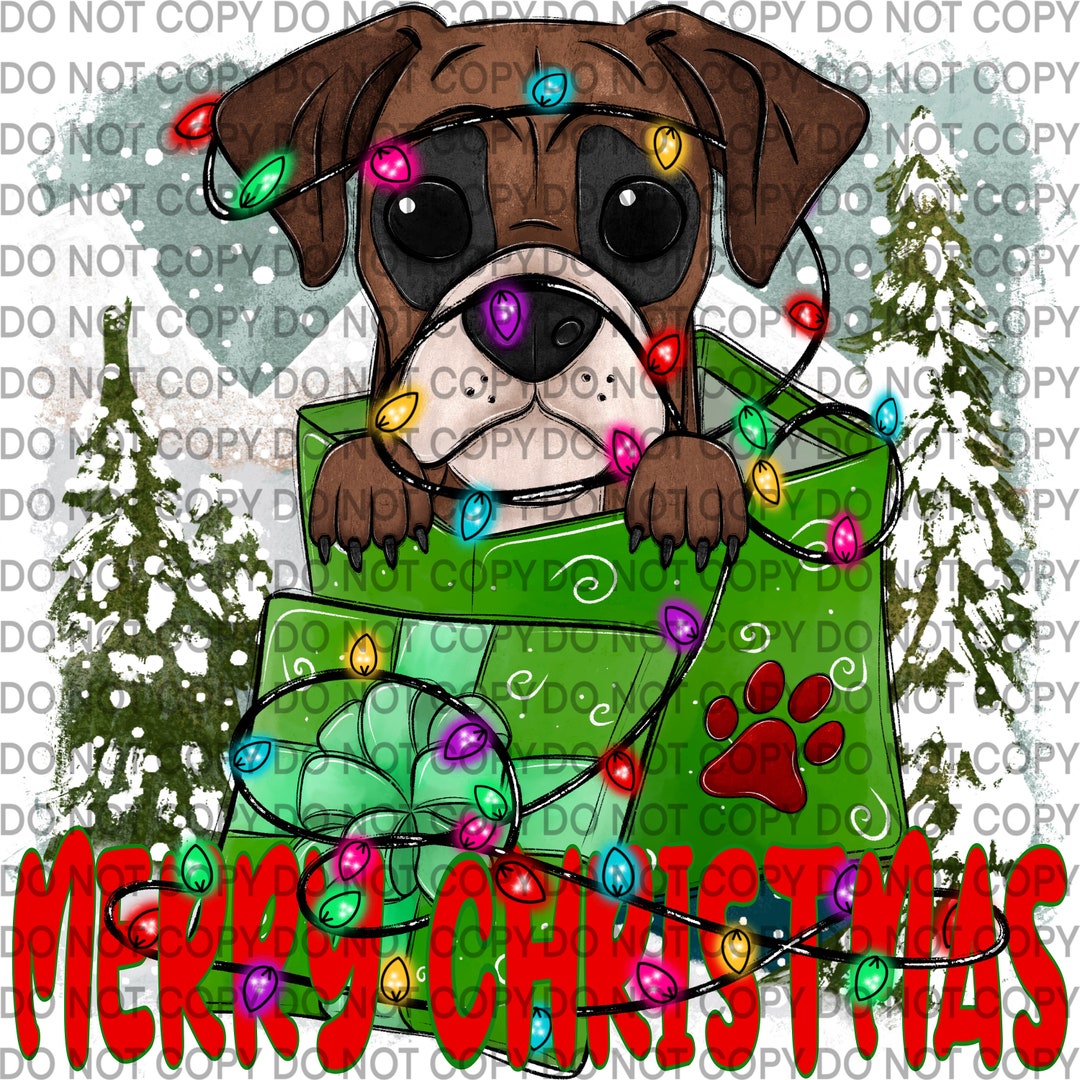 Merry Christmas Boxer PNG - Etsy