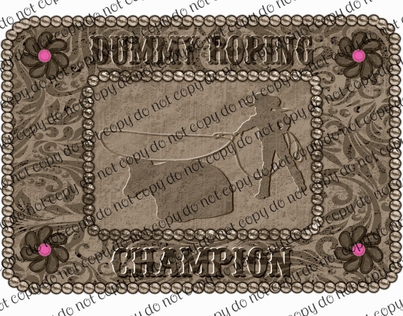 Dummy Roping Champion Belt Buckle Girl PNG - Etsy