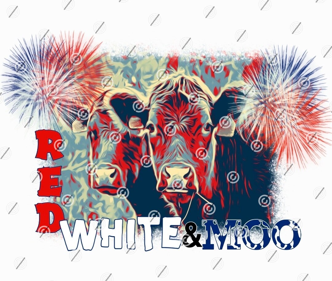 Red, White, Moo Cow PNG - Etsy