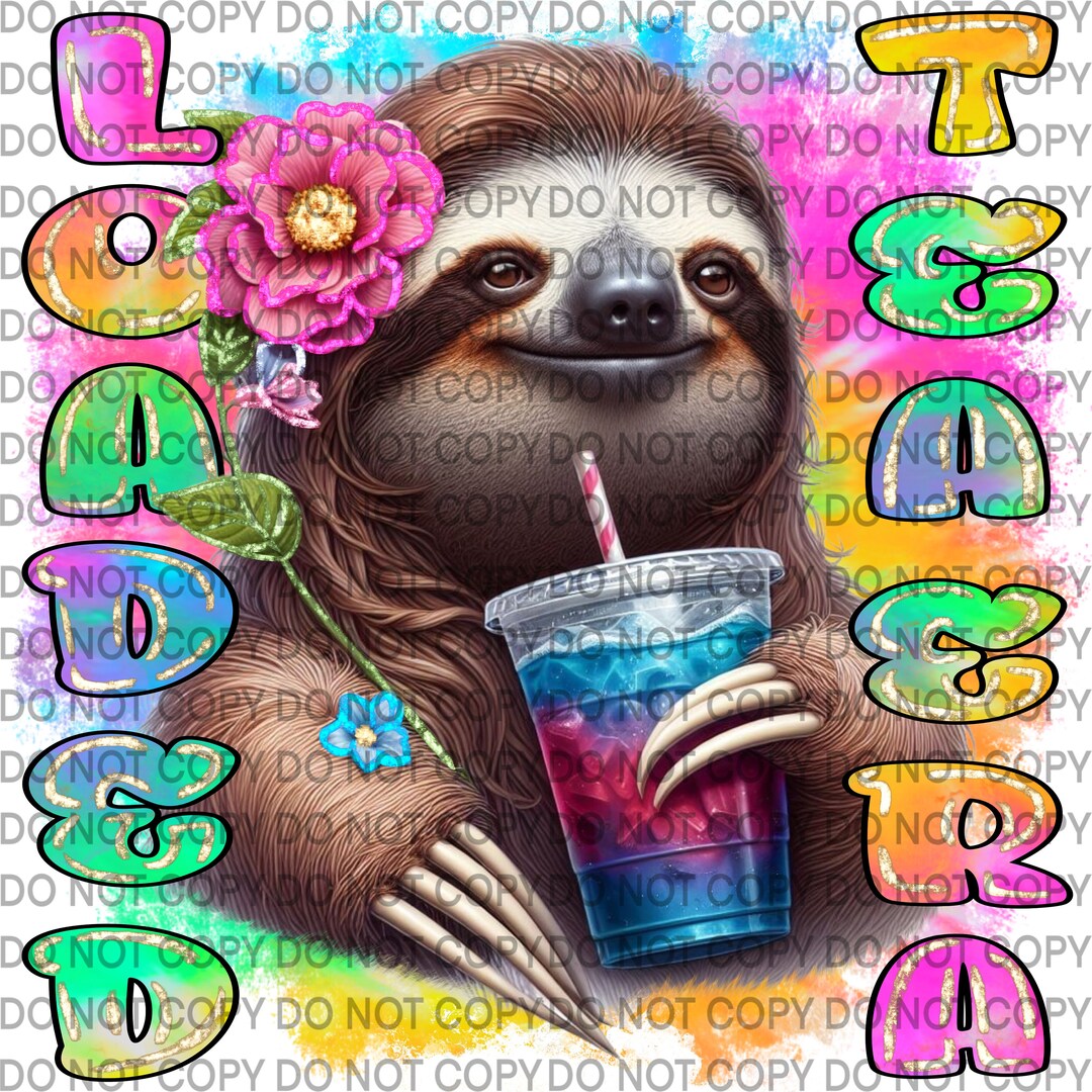 Loaded Tea Era Sloth PNG - Etsy