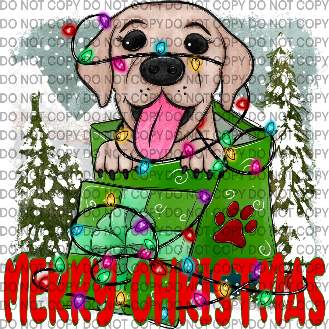 Merry Christmas Lab PNG - Etsy