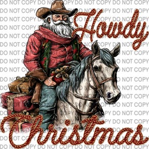 Howdy Christmas Santa PNG - Etsy