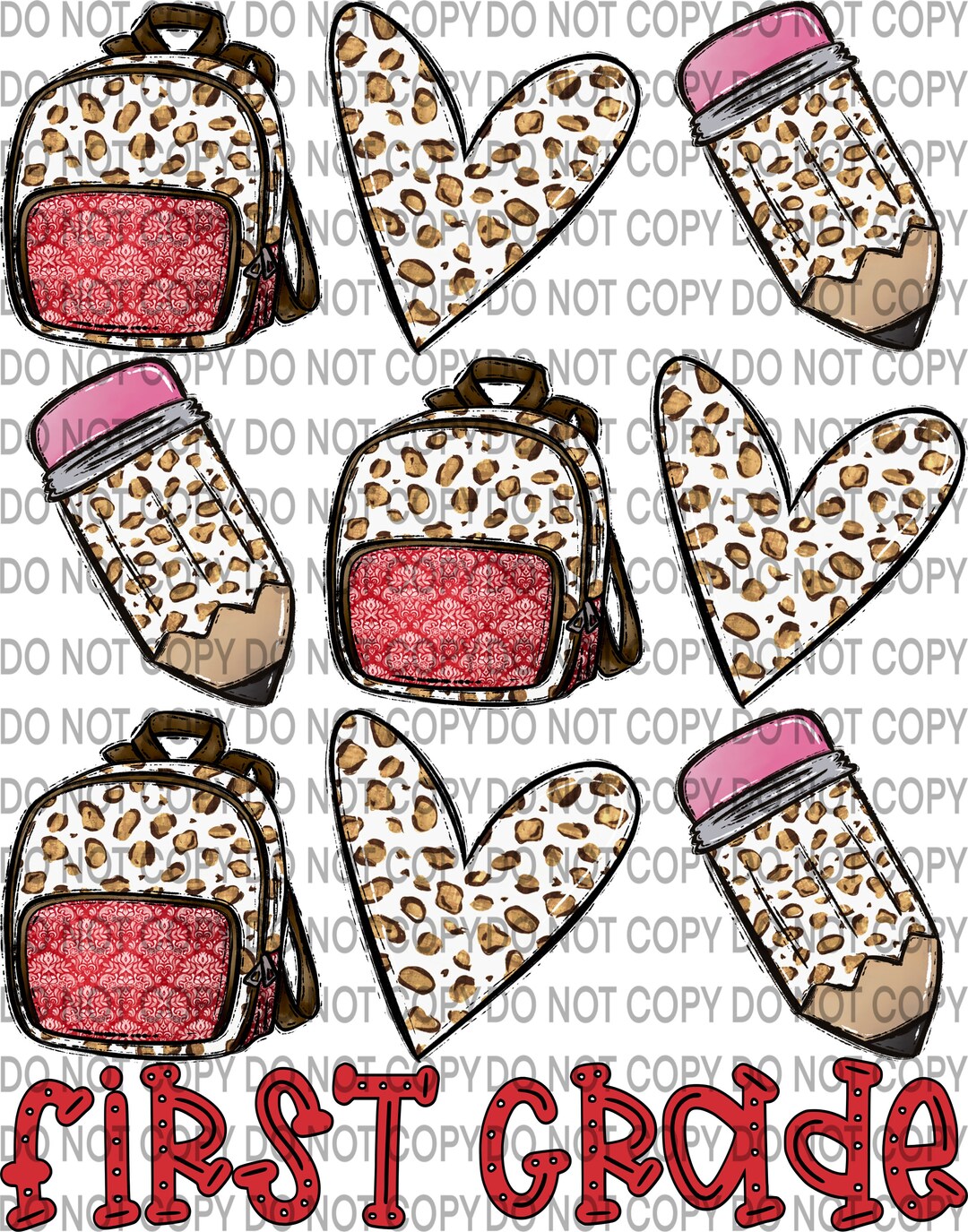 Leopard 1st Grade School PNG - Etsy