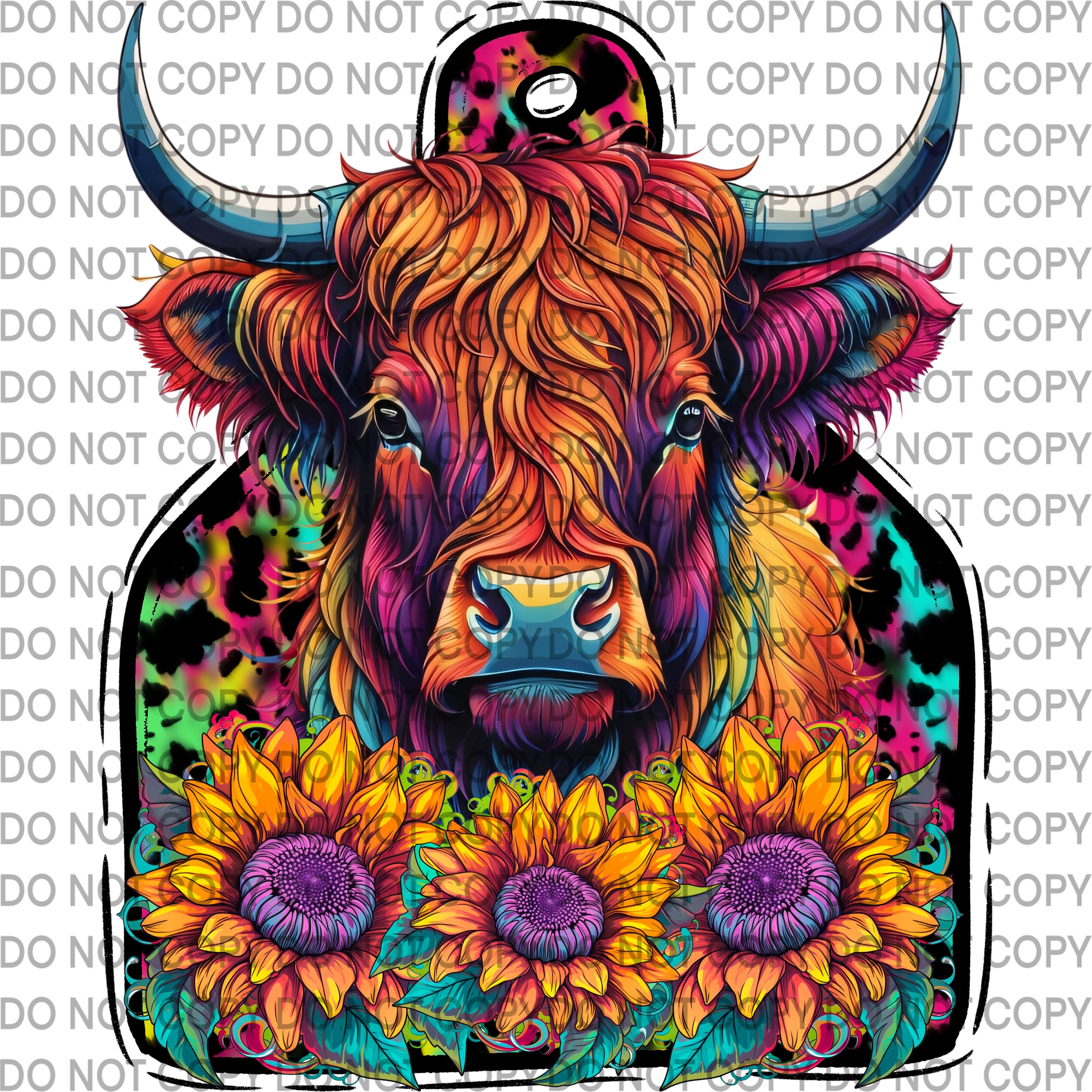 Colorful Cow PNG - Etsy