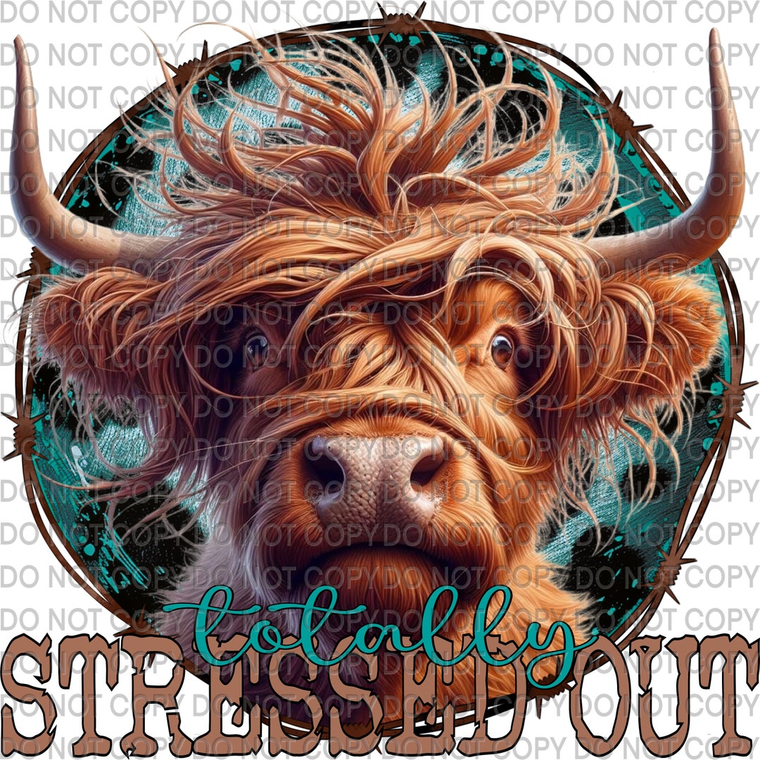 Totally Stressed Out Cow PNG - Etsy