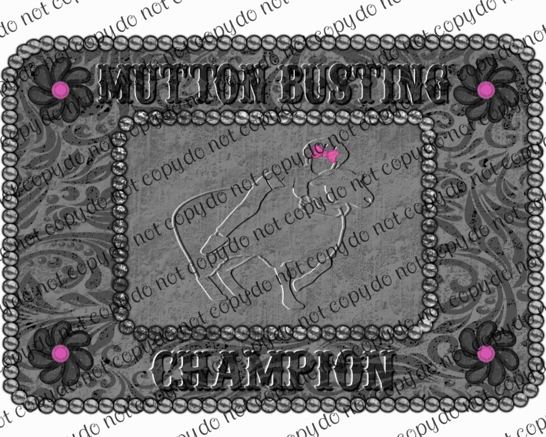 Mutton Busting Champion Belt Buckle Girl PNG Digital Design - Etsy