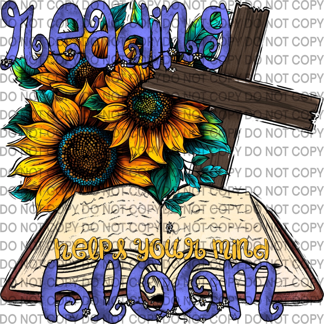 Reading Helps Your Mind Bloom PNG - Etsy
