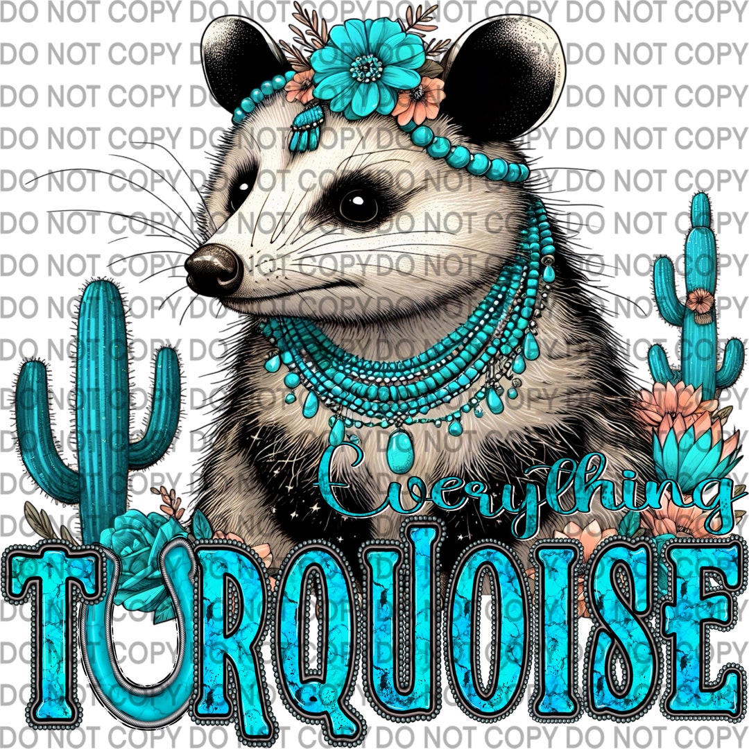 Everything Turquoise Opossum PNG - Etsy