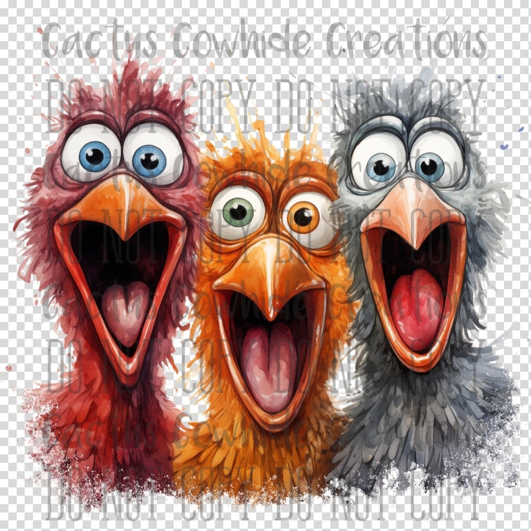Crazy Chicken Faces PNG - Etsy