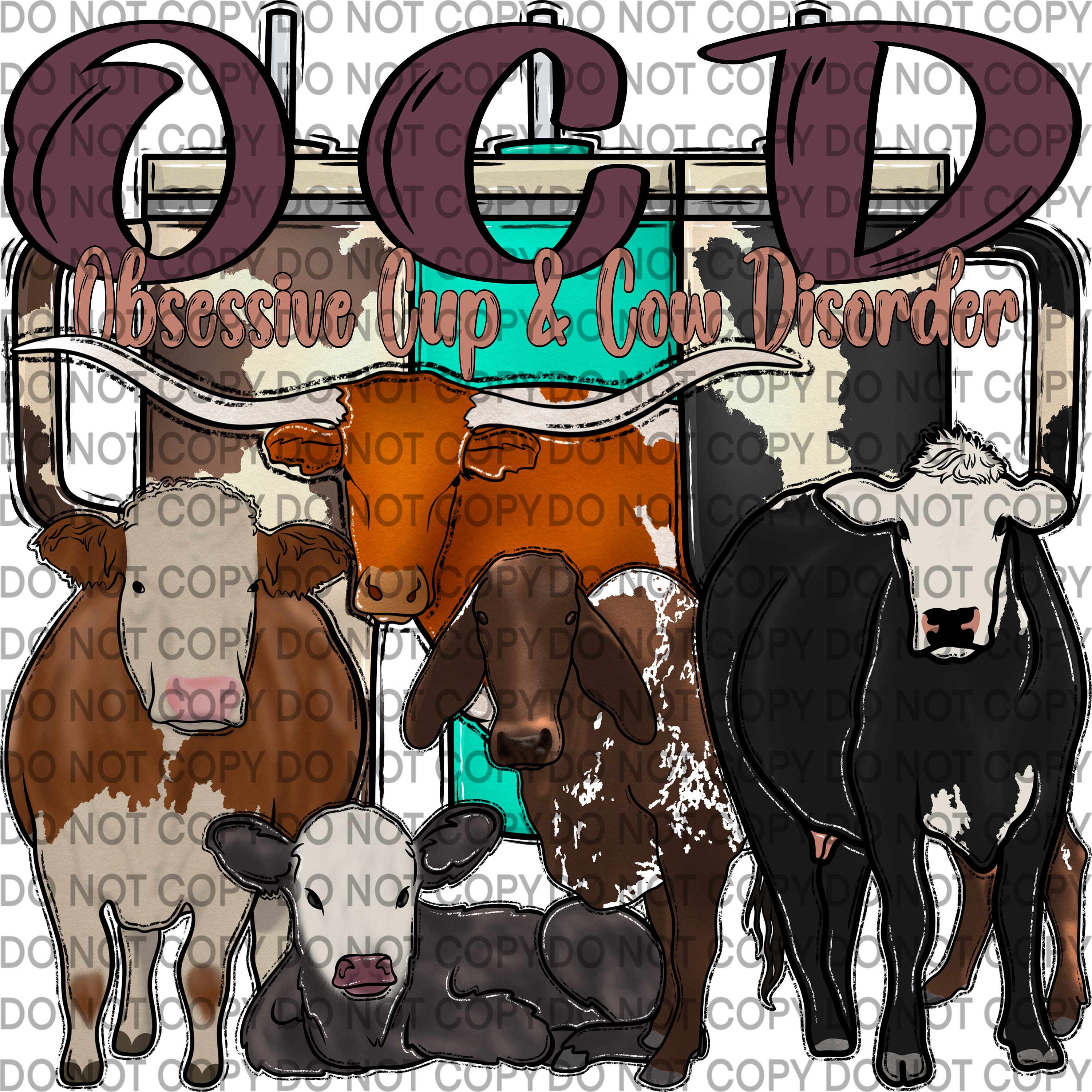 OCD Obsessive Cup & Cow Disorder PNG - Etsy