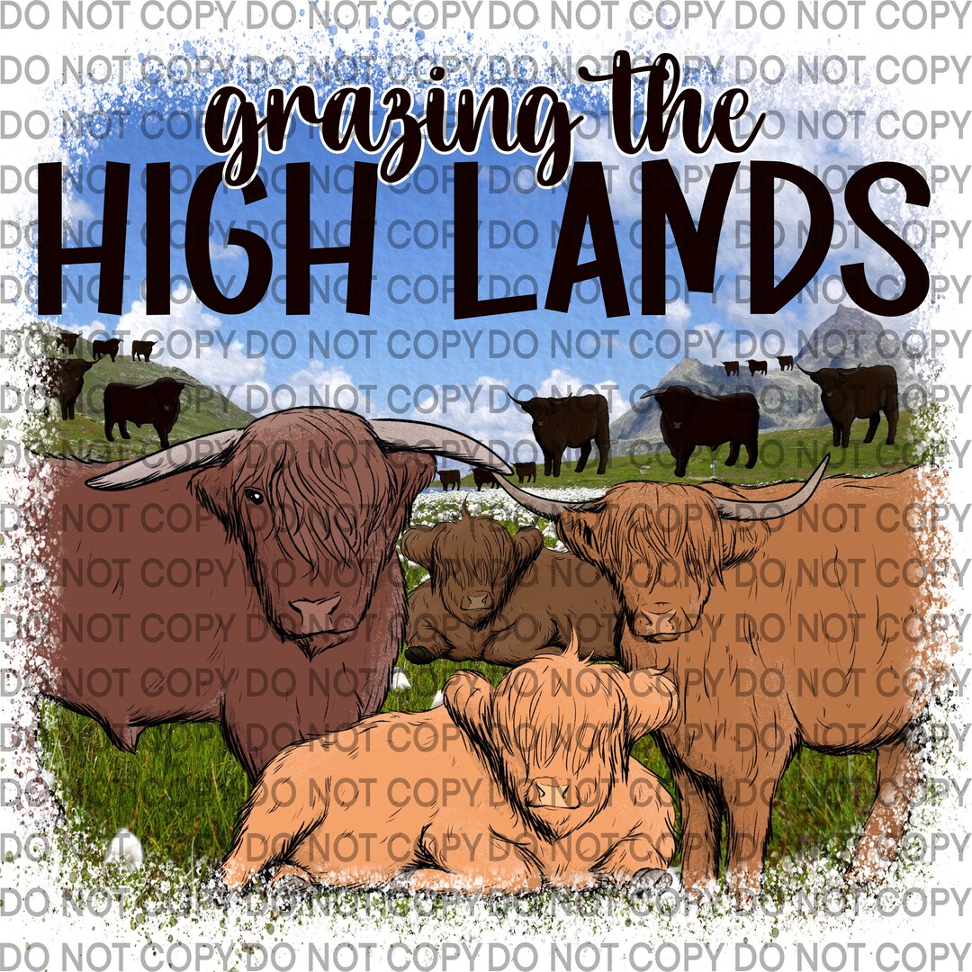 Grazing the High Lands PNG - Etsy