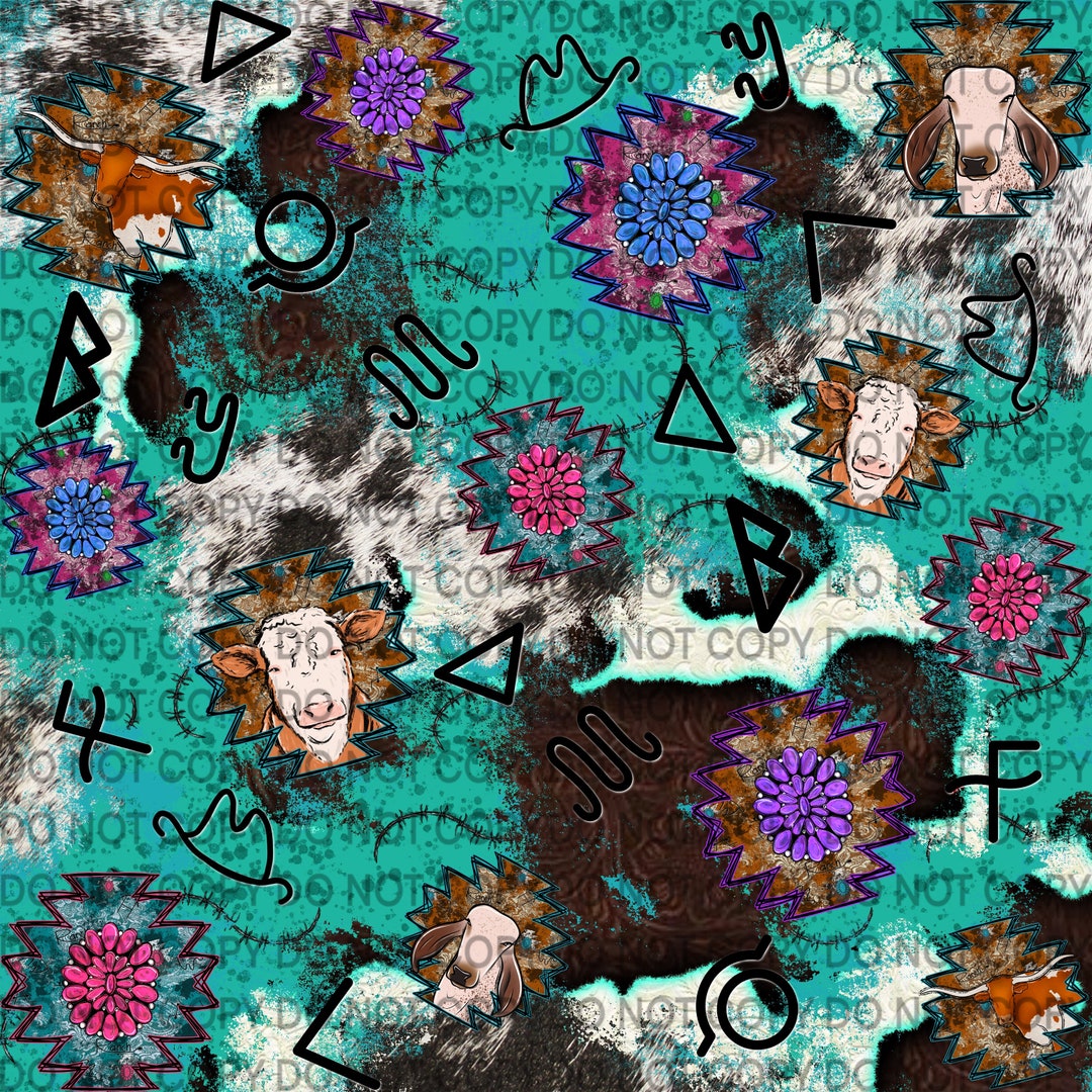 Western Cattle Breeds Brands Aztec Digital Papers (commerical Use) - Etsy