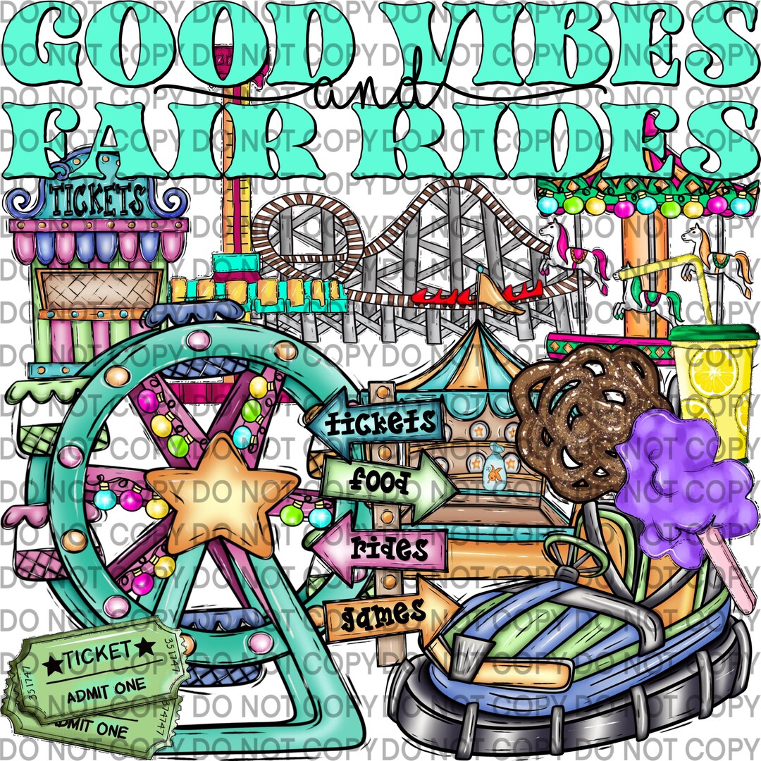 Good Vibes & Fair Rides PNG Design - Etsy