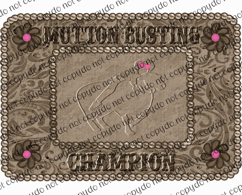 Mutton Busting Champion Belt Buckle Girl PNG Digital Design - Etsy