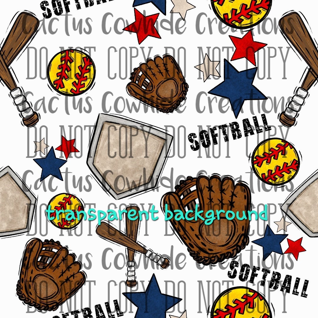 SOFTBALL Digital Papers Seamless (commerical Use) - Etsy