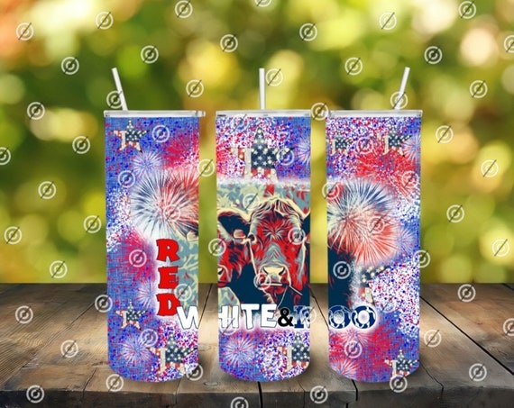 Red White Moo Cow Tumbler PNG - Etsy