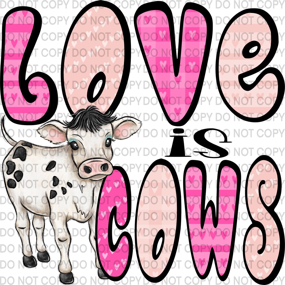 Love is Cows PNG Design - Etsy