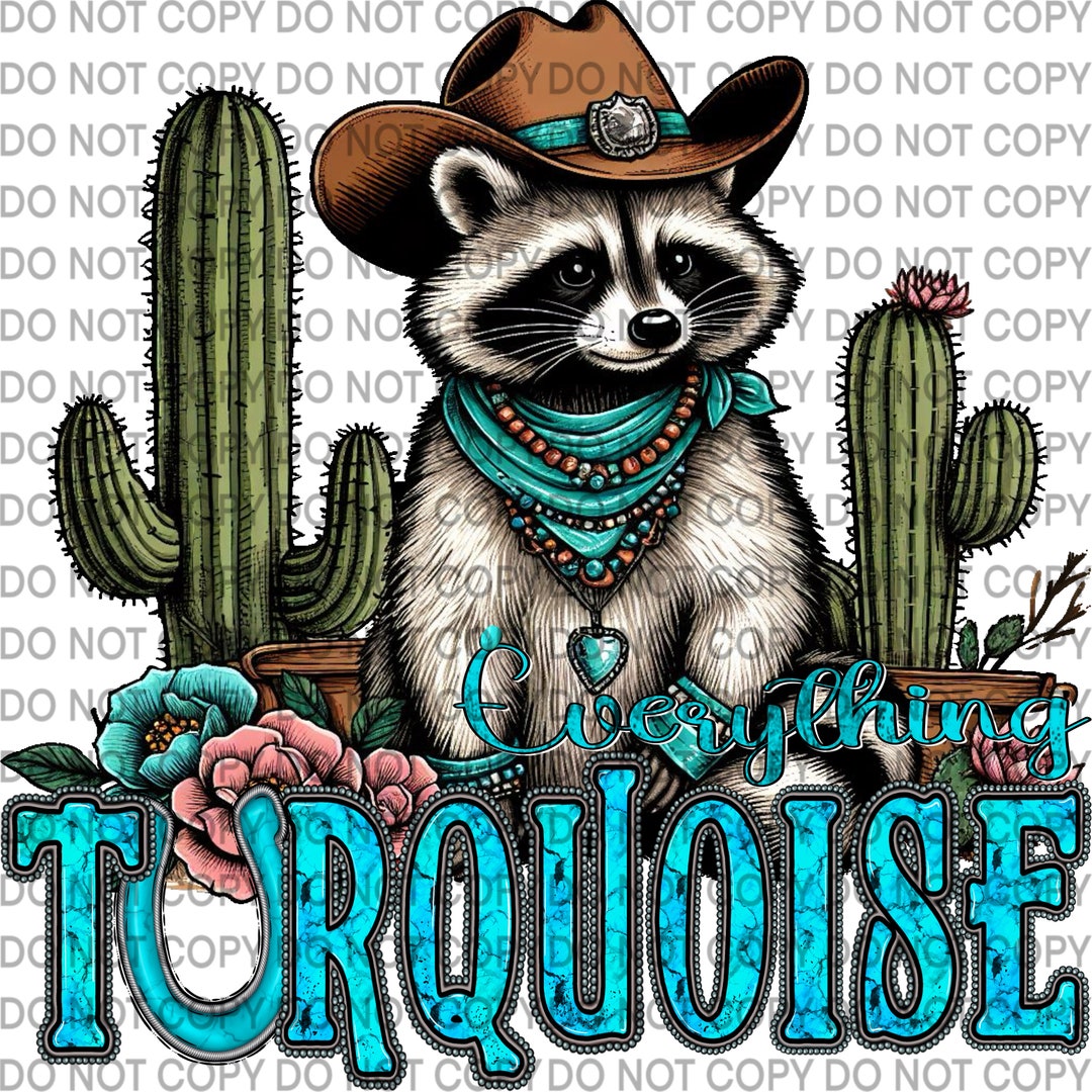 Everything Turquoise Raccoon PNG - Etsy