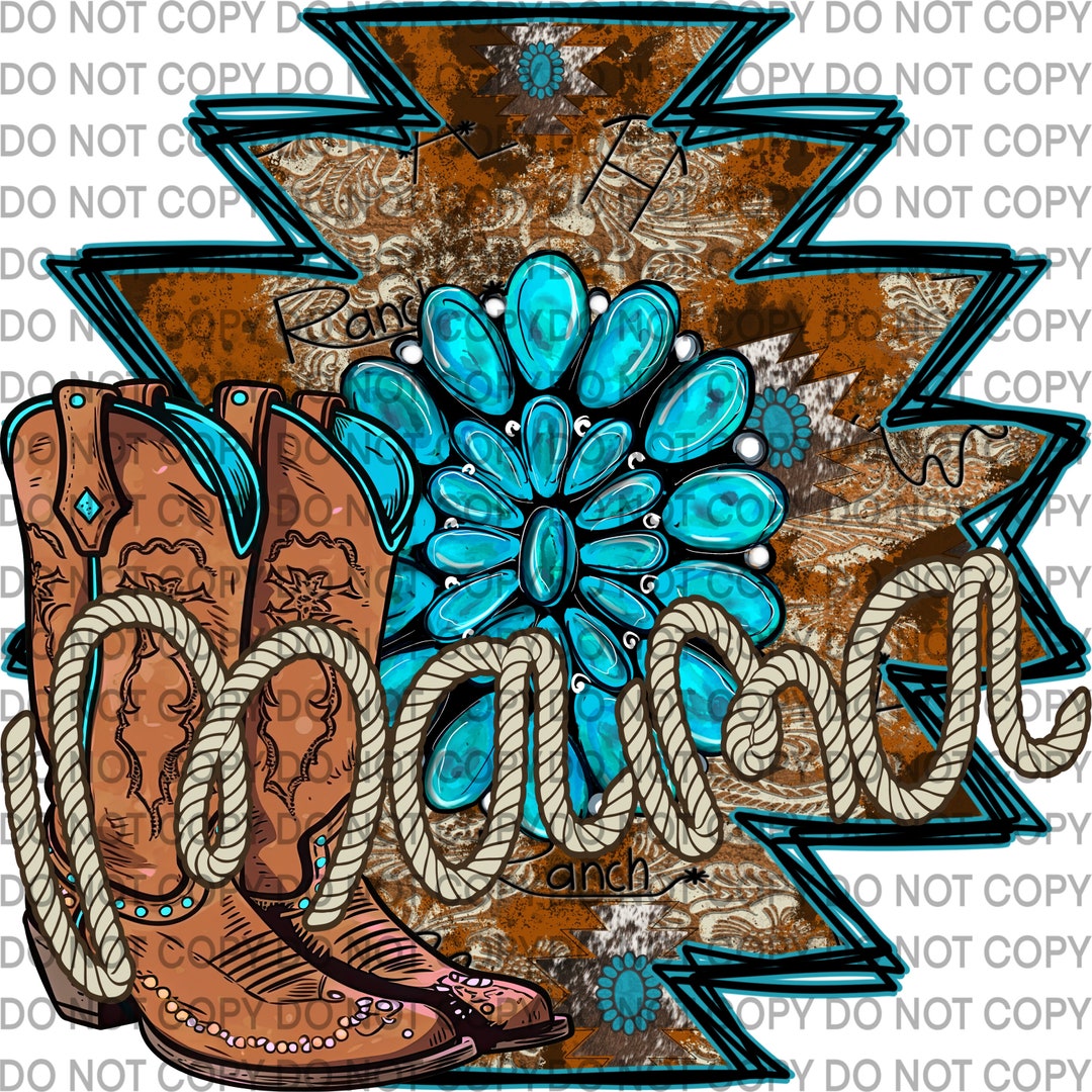 Mama Mini Aztec Western Turquoise Jewel PNG (2 Designs) - Etsy