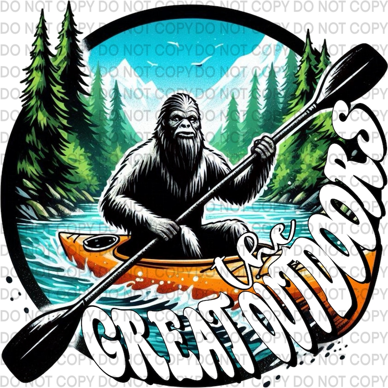 Outdoors Sasquatch Kayaking PNG - Etsy