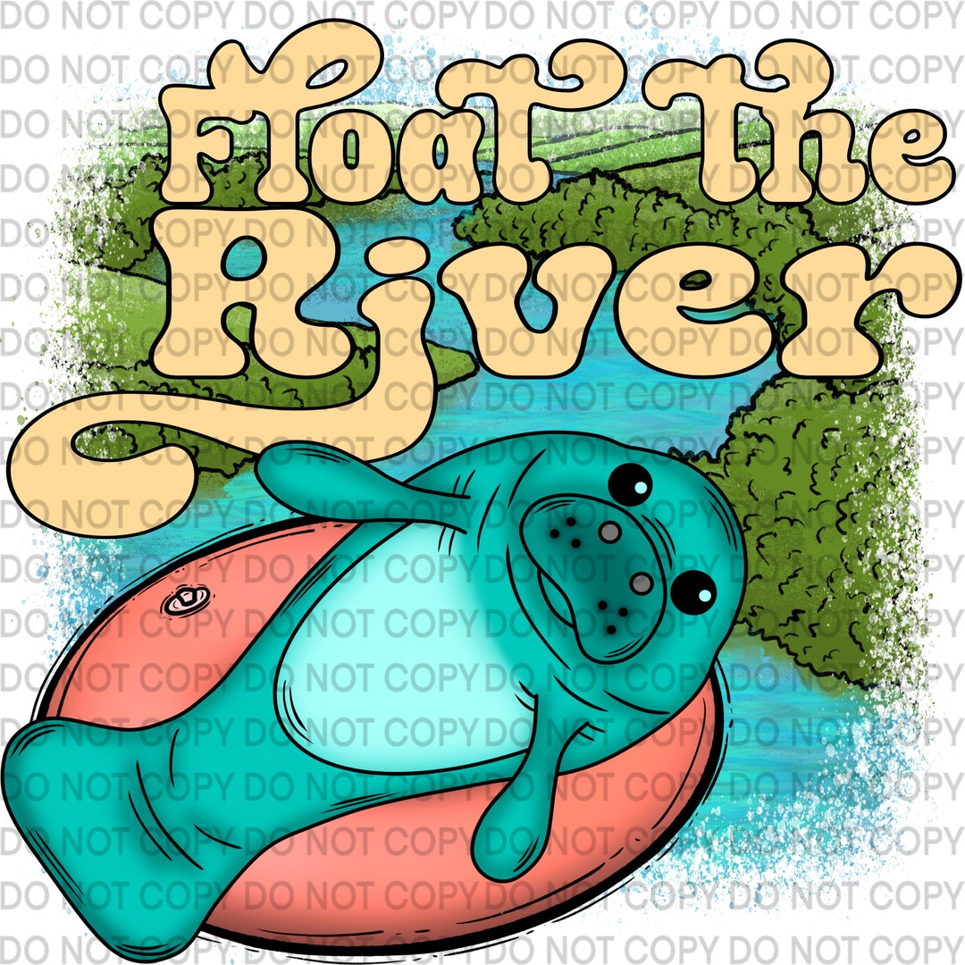 Float the River Manatee PNG - Etsy