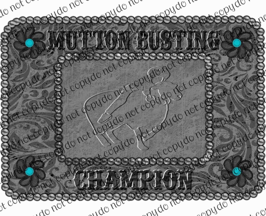 Mutton Busting Champion Belt Buckle Boy PNG - Etsy