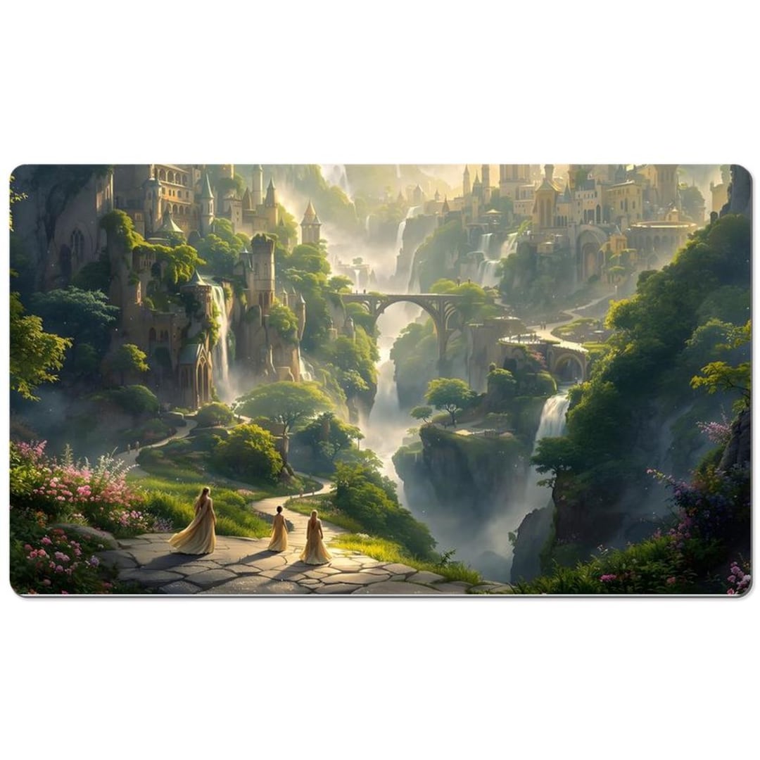 Elven River City Desk Mat – Fantasy Realm Inspired by Rivendell - Etsy