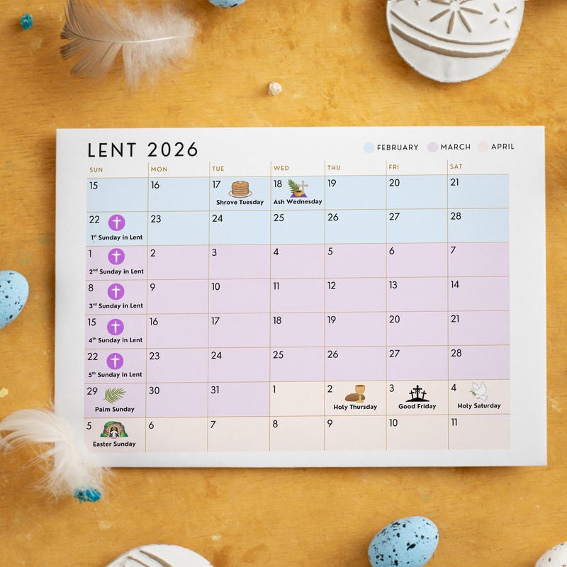 Lent Calendar 2026 for Kids - Etsy