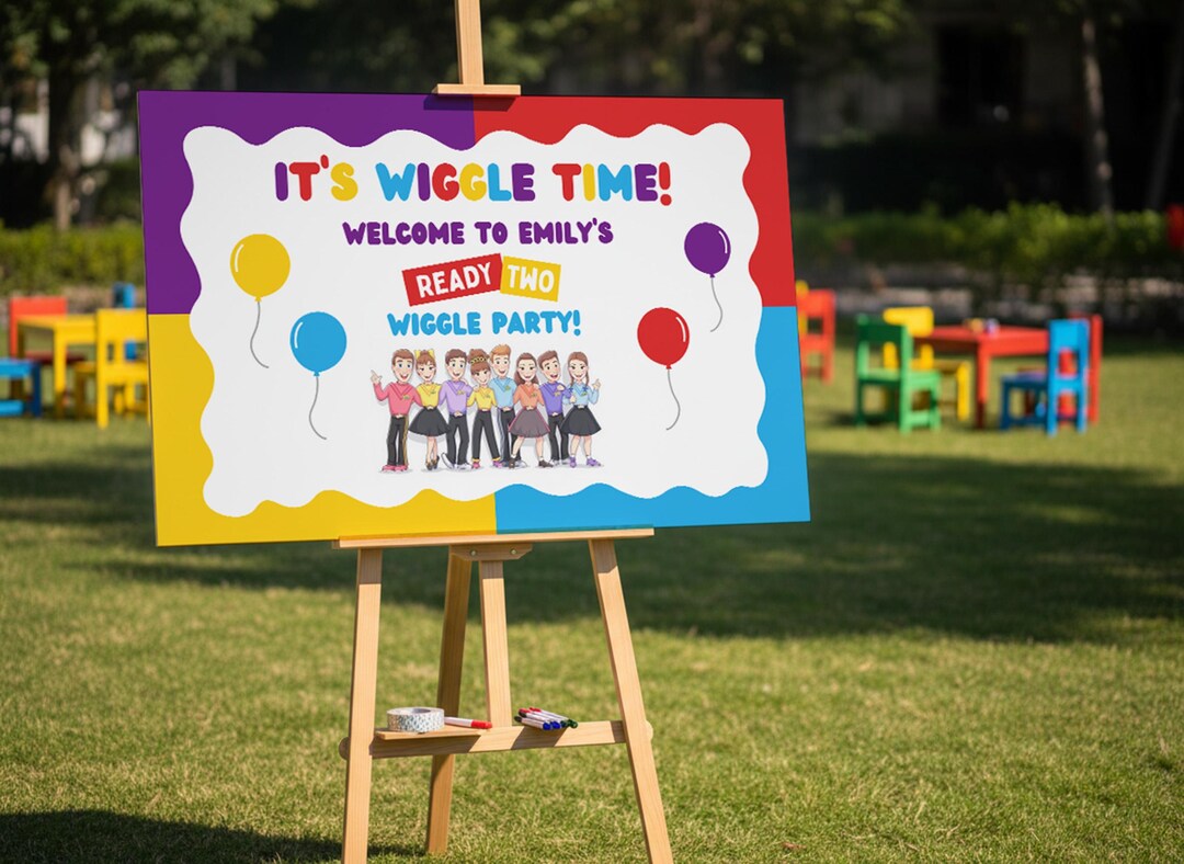 Ready TWO Wiggle Themed Birthday Welcome Sign (canva Editable, 36x24 ...