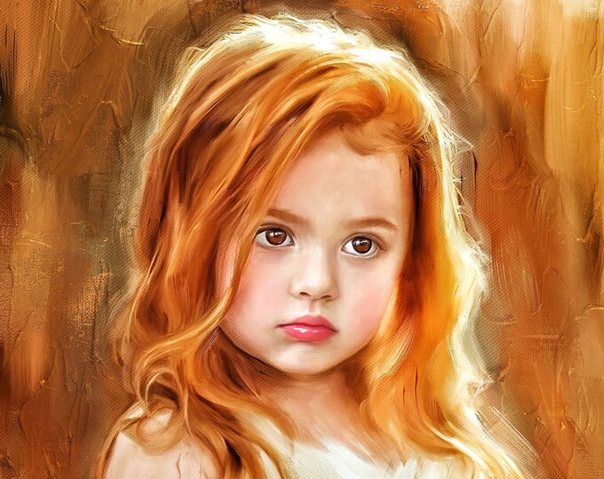 Custom Child Portrait Handmade Baby Portrait, Custom Baby Drawing ...