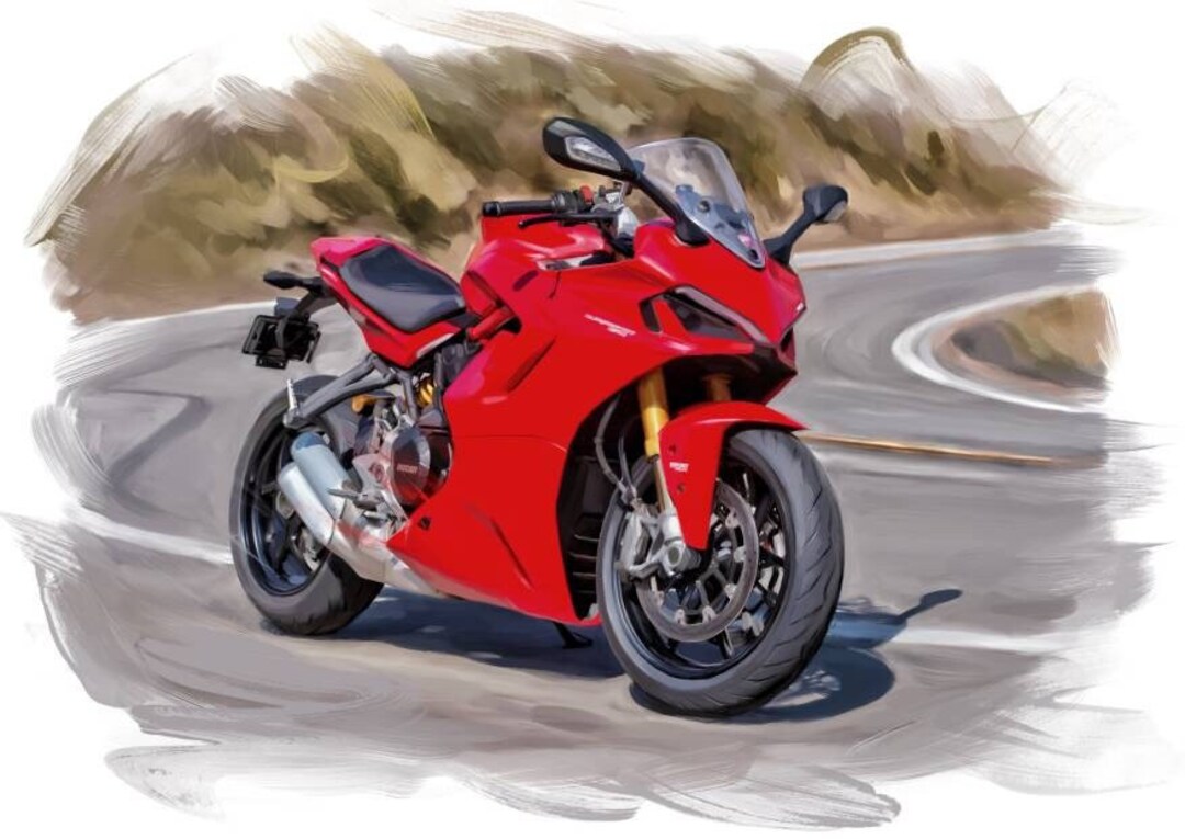 Custom Motorcycle Portrait Custom Bike Portrait, Motorcycle Portrait ...