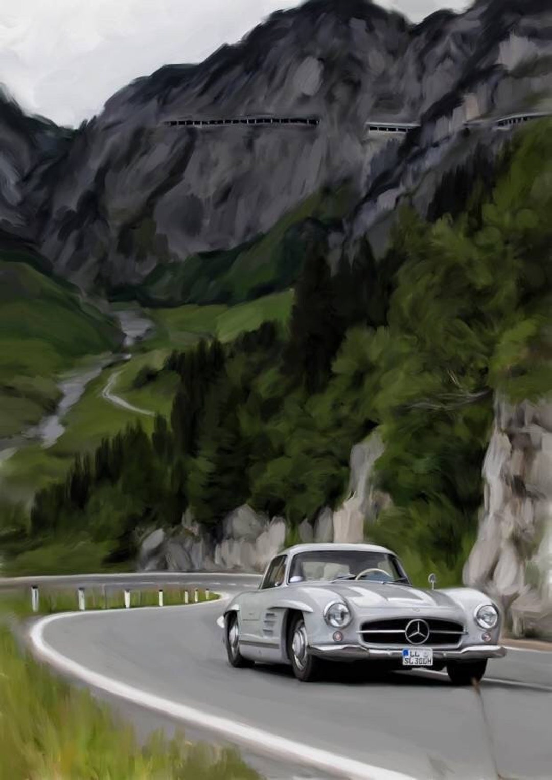 Custom Car Portrait Classic Car Portrait, Vintage Car Portrait, Gift ...