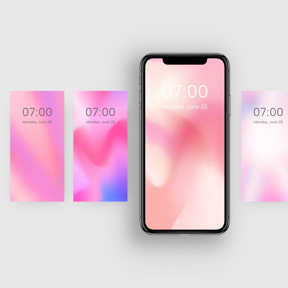 Gradient Pink Aesthetic Wallpaper Lockscreen Phone Wallpaper Digital ...