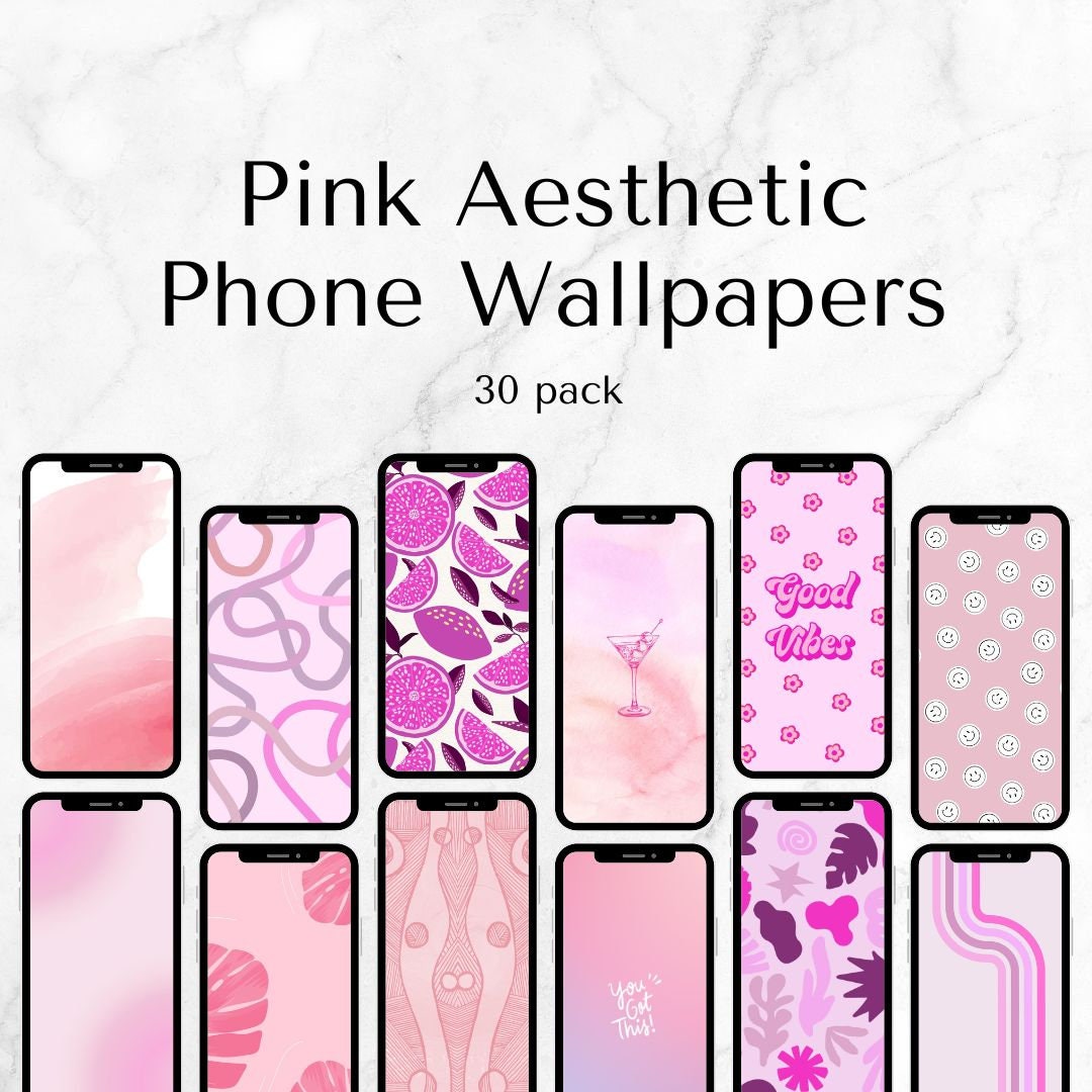 Pink Aesthetic Wallpaper Lockscreen Phone Wallpaper Digital Download ...
