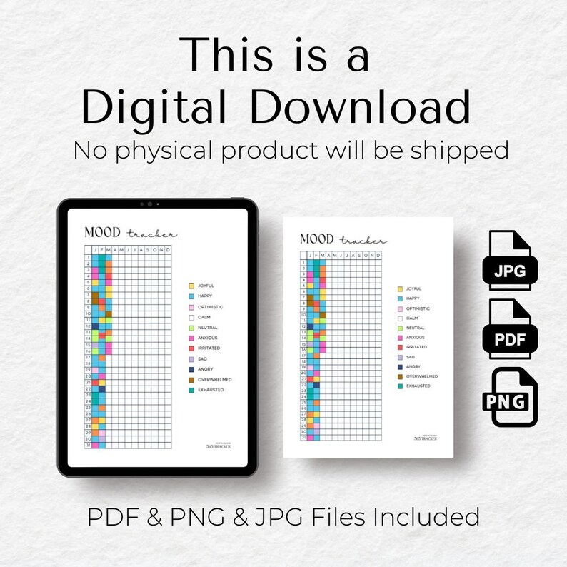 Mood Tracker Digital Download Mental Health Journal Printable Tracker ...