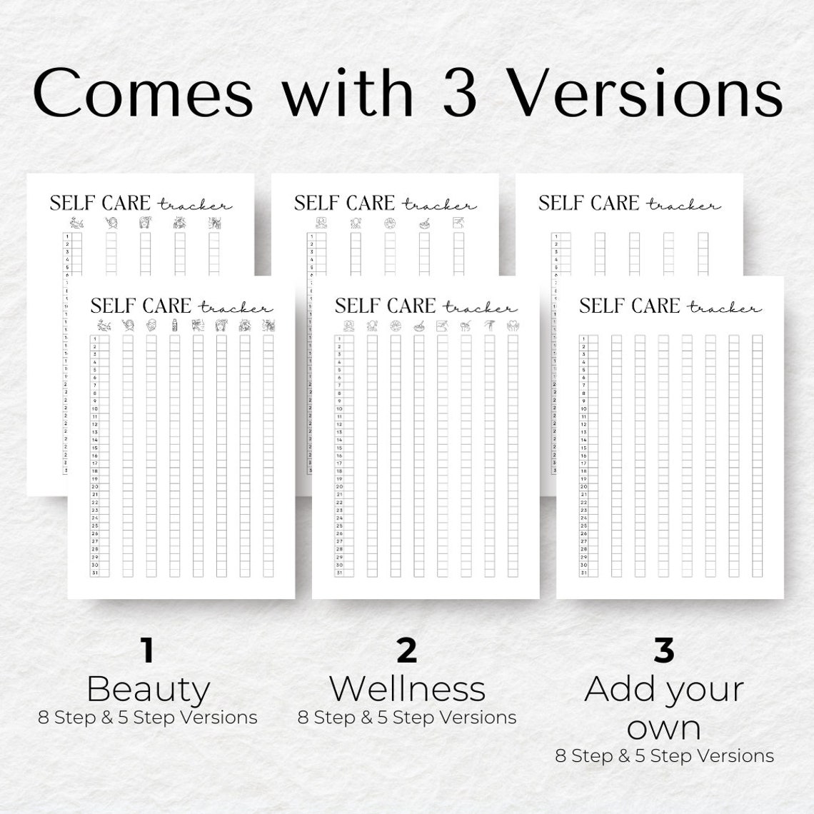 Monthly Self-care Tracker Bundle Beauty, Wellness Digital Download PDF ...