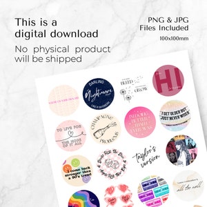 Taylor Swift Downloadable Sticker Pack the Eras Tour Sticker Bundle JPG ...